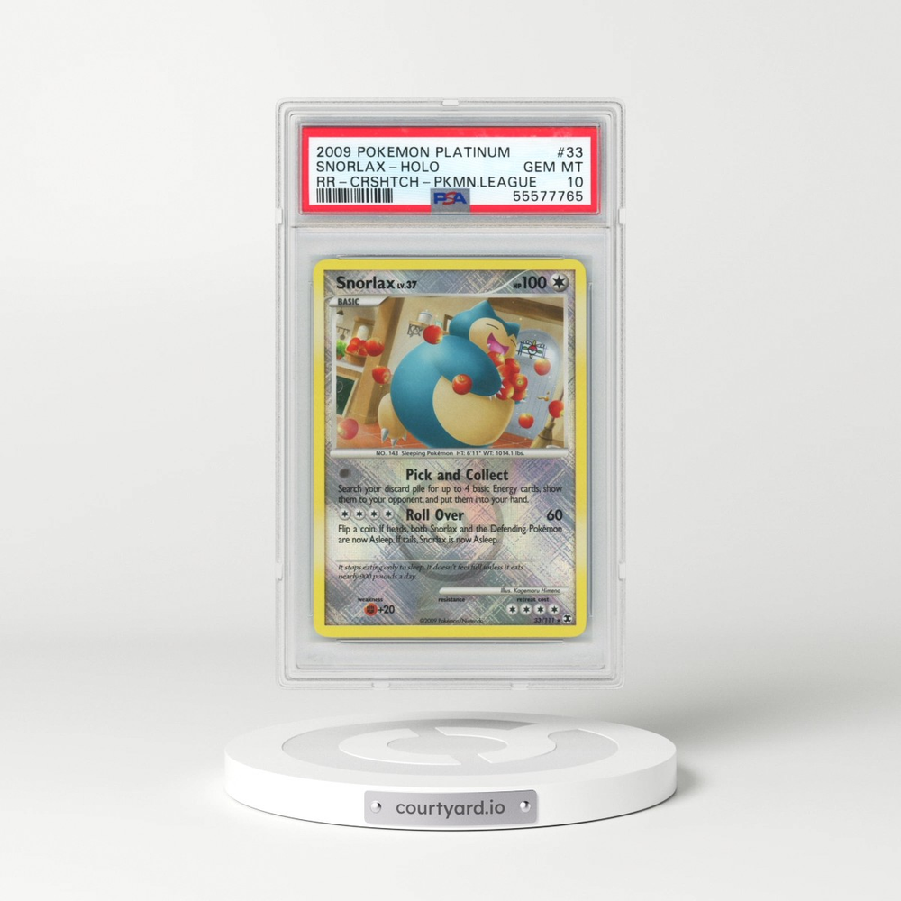 2009 Pokémon Platinum Rising Rivals #33 Snorlax - Holo Crosshatch-2009 ...